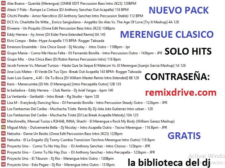 Merengue Bailable Extended – Pack 12 Diciembre 2024 – Utilidades Djs