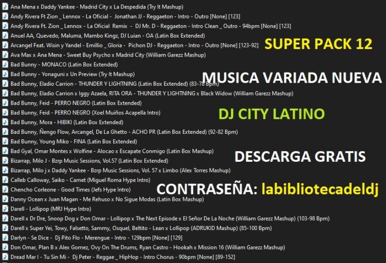 Pack De Musica Variada Nueva dJ City Latino Noviembre 2023 – Utilidades ...