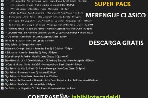 Pack De Merengue Y Mambo Extended Abril 2024 – Utilidades Para Djs