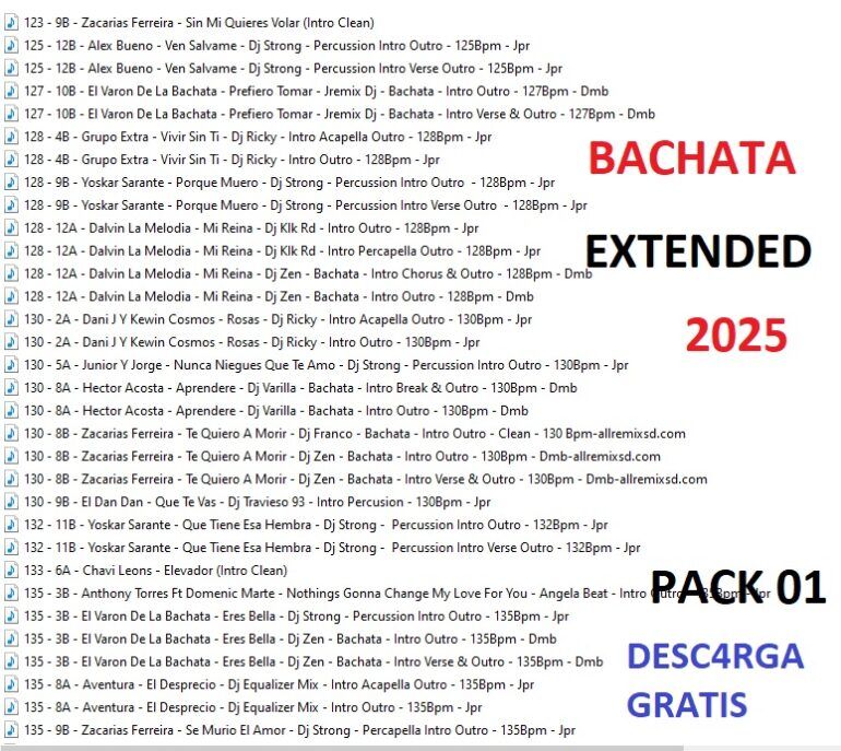 Pack De Bachata Clasica Extended Mayo 2024 – Utilidades Djs