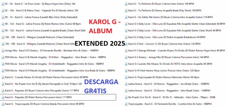 karol g album extended 2025 – Utilidades Djs